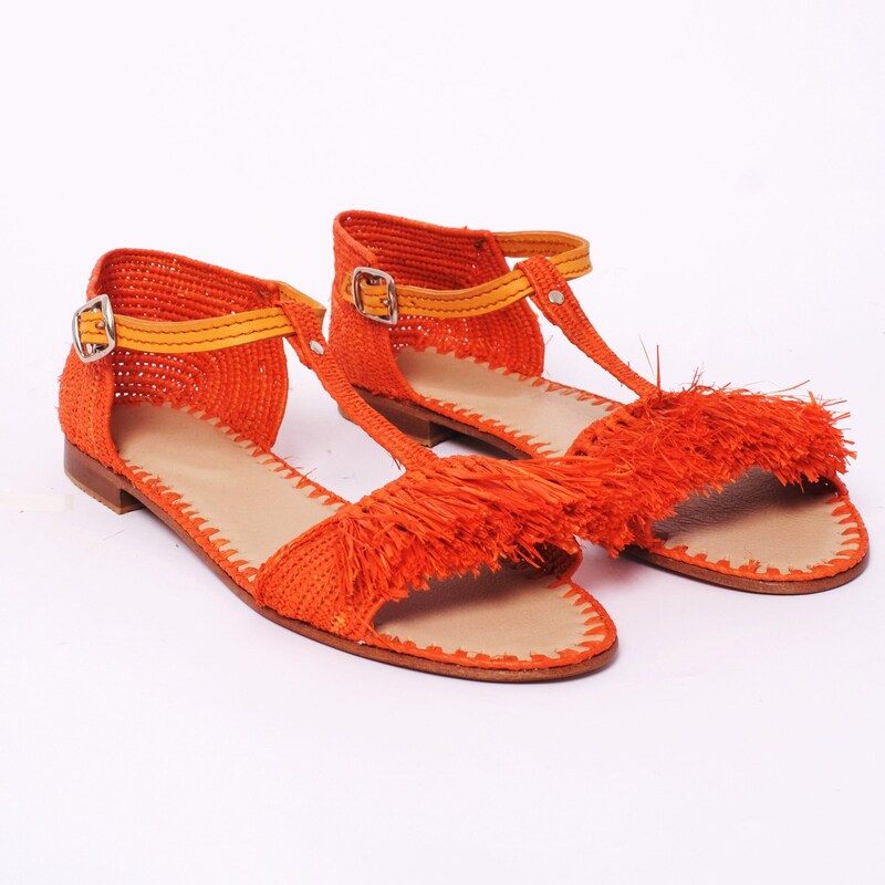 Orange Sandals - Etsy