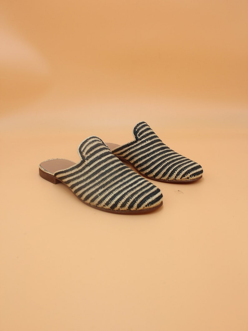 Raffia Shoes Moroccan Raffia Slippers Babouch Raphia Mules - Etsy