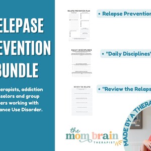 Relapse Prevention Worksheet Bundle: Substance Use Disorder Therapy ...