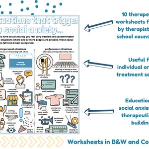 Social Anxiety Therapy Coloring Worksheets- Adolescent Teen Therapy and ...