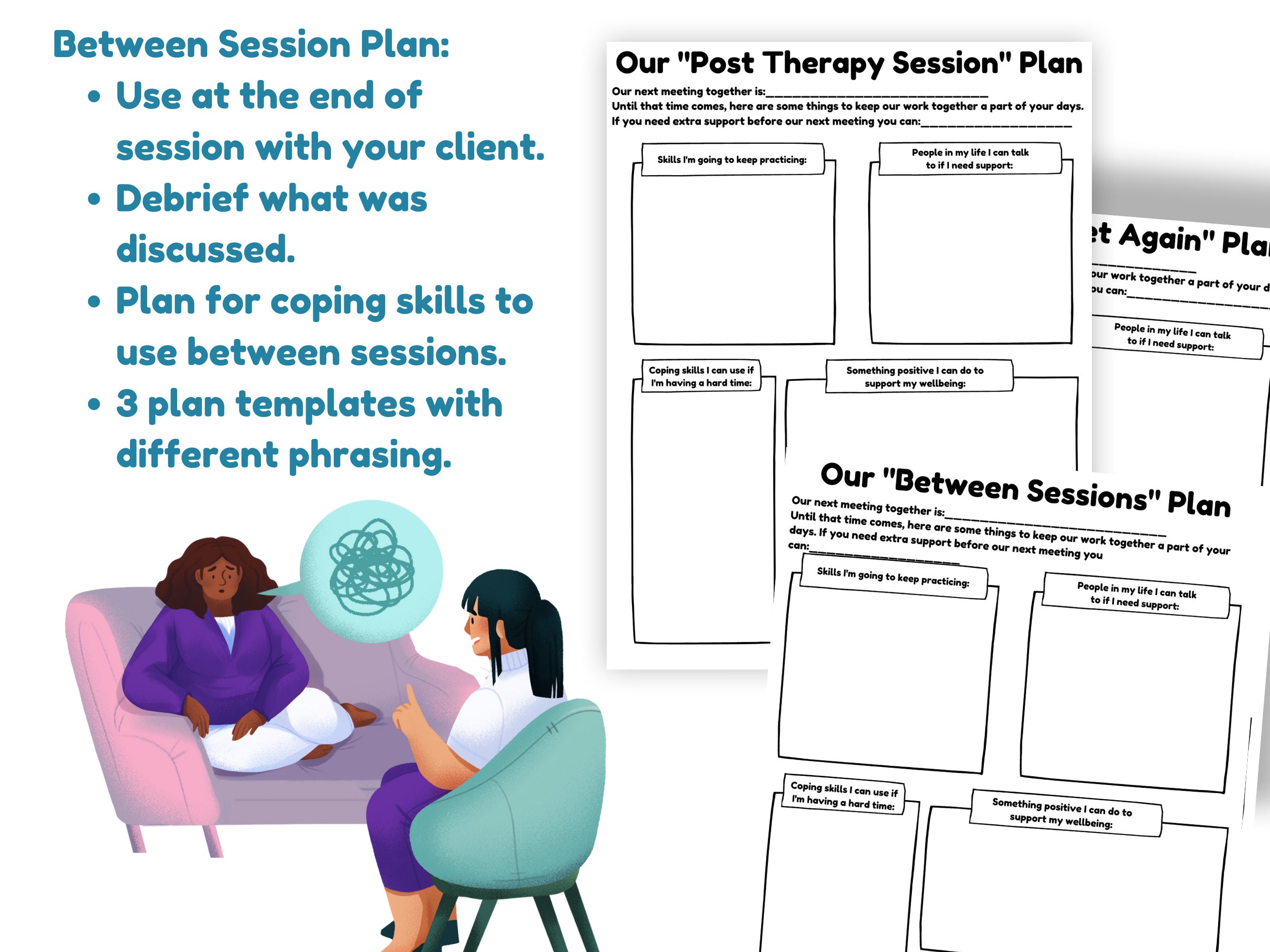 Pre & Post Therapy Notes, Therapist and School Counseling Tools ...