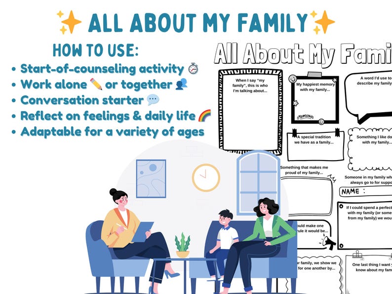 Family Therapy Worksheet: Child Counseling Intake Activity (PDF ...