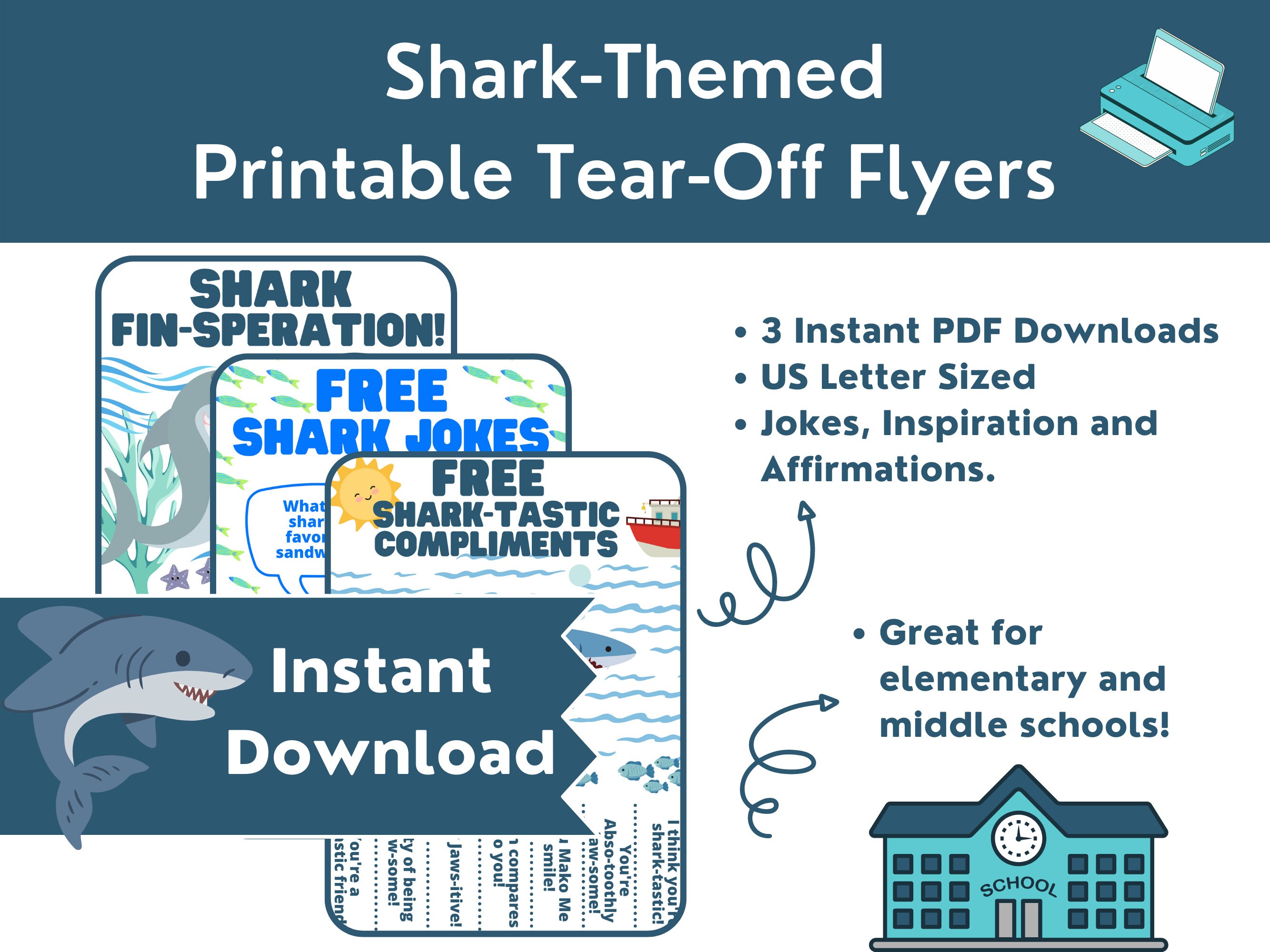 School Counselor Door Sign Shark Theme Mental Health Tear off - Etsy