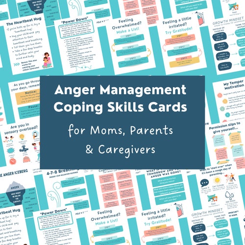 Anger Management Coping Skills Cards for Moms Parents and - Etsy