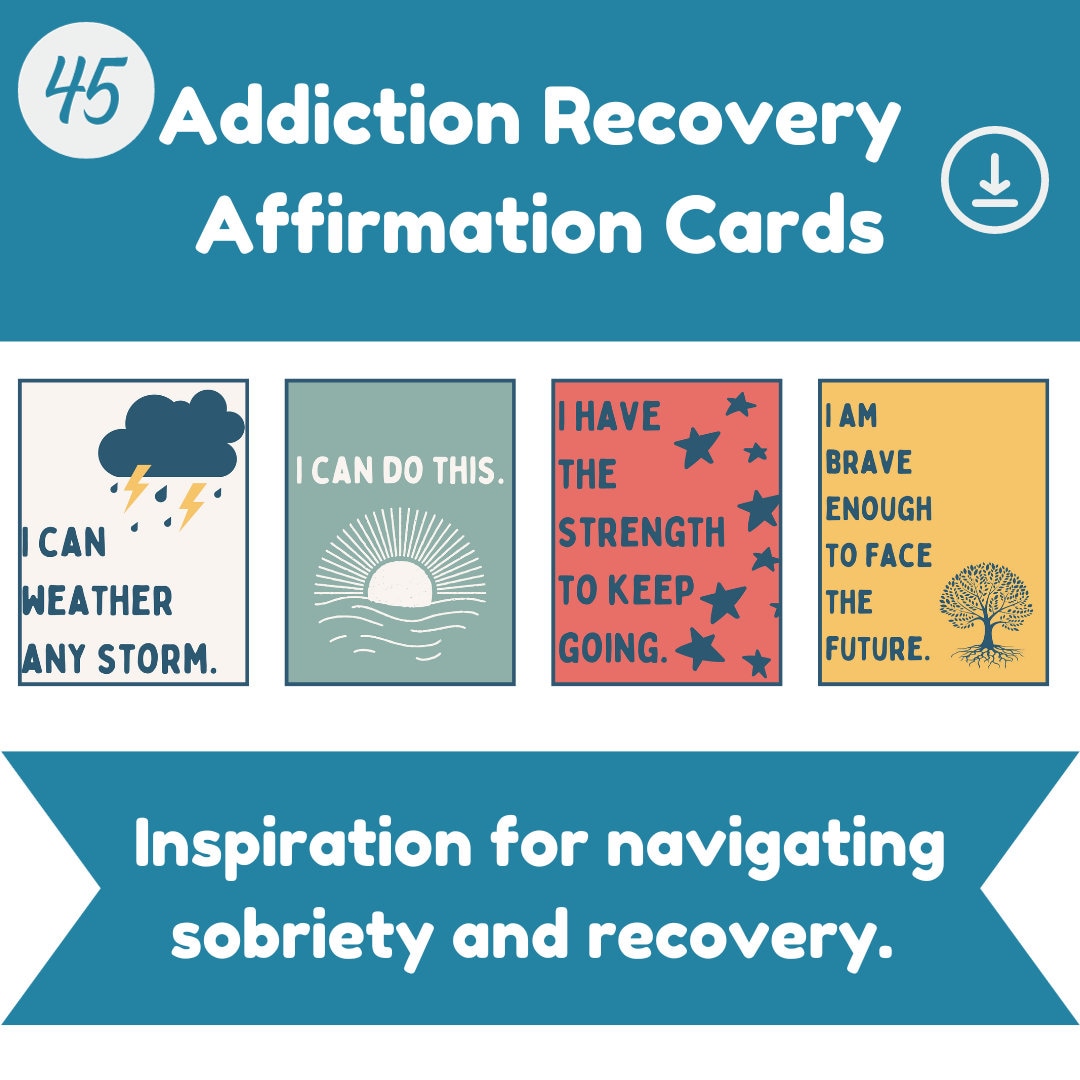Sobriety Affirmation Cards for Addiction Early Recovery Sober ...