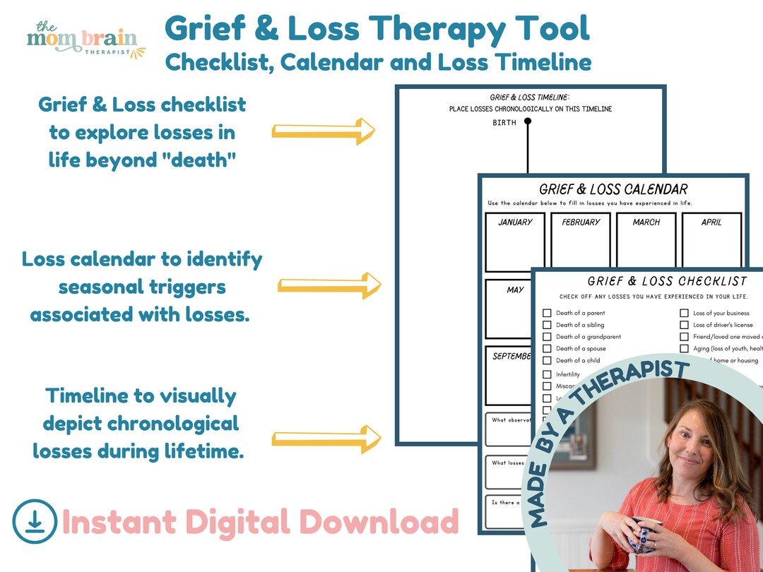 Grief Loss Therapy Worksheet Adult Group and Mental Health Counseling ...