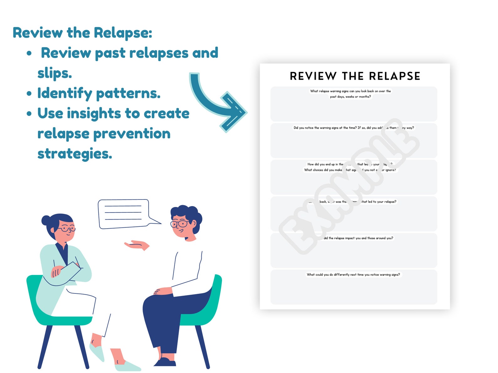Relapse Prevention Worksheet Bundle: Substance Use Disorder Therapy ...