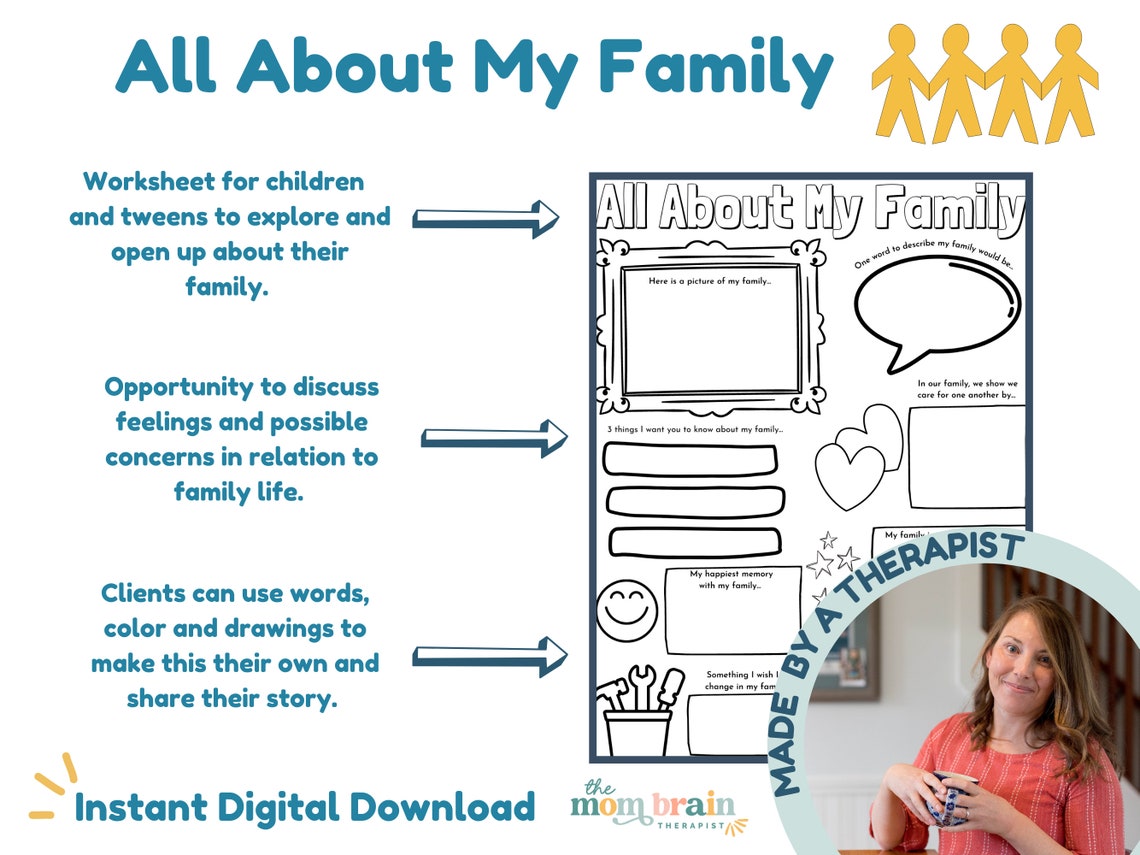 Family Therapy Worksheet: Child Counseling Intake Activity (PDF ...