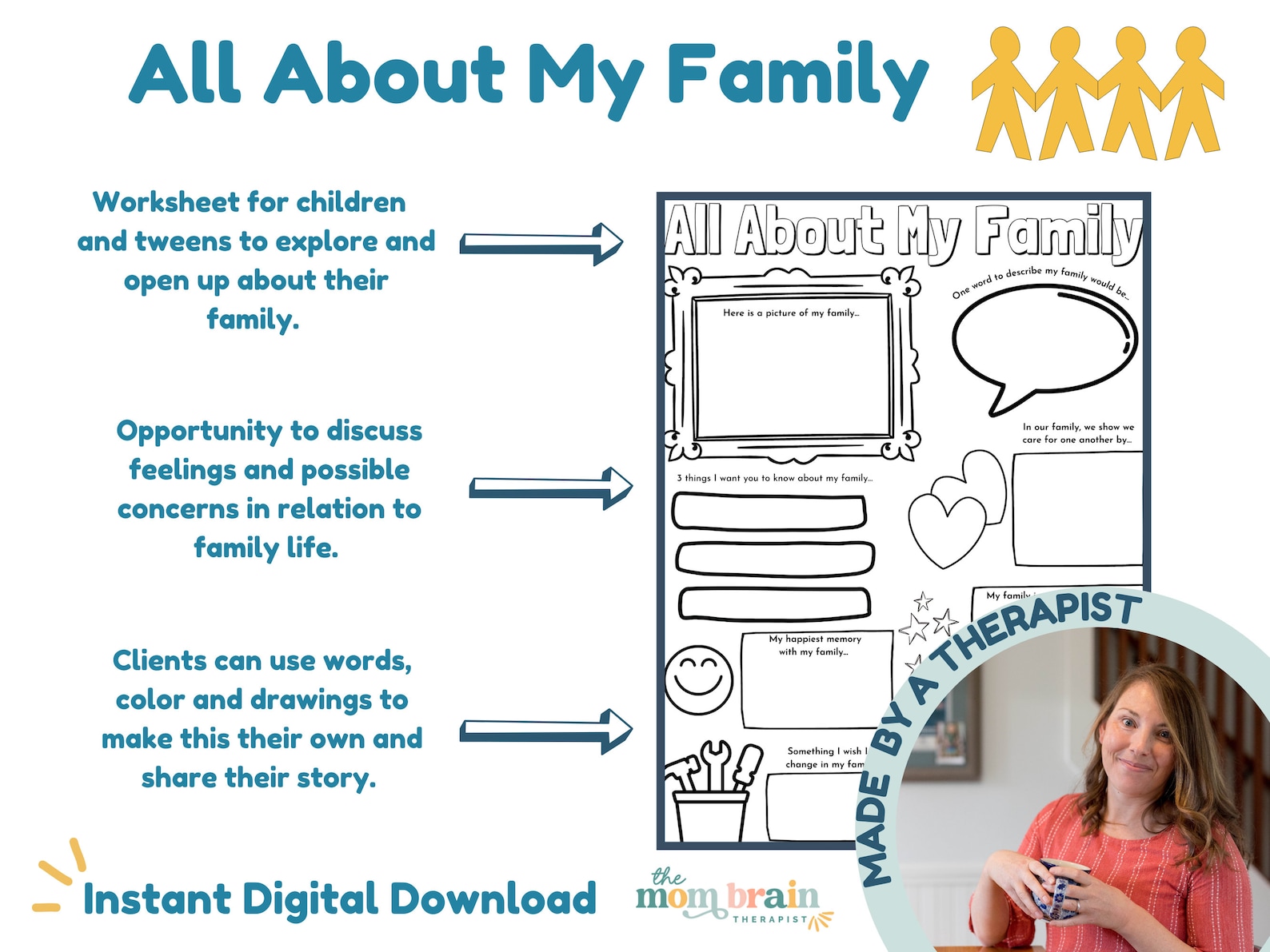Family Therapy Worksheet: Child Counseling Intake Activity (PDF ...