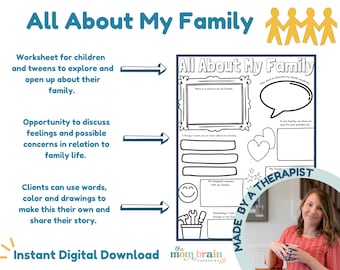 All About My Home, Printable Therapy Worksheet, Child and Teen ...