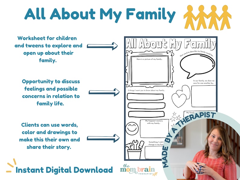 Family Therapy Worksheet: Child Counseling Intake Activity (PDF ...