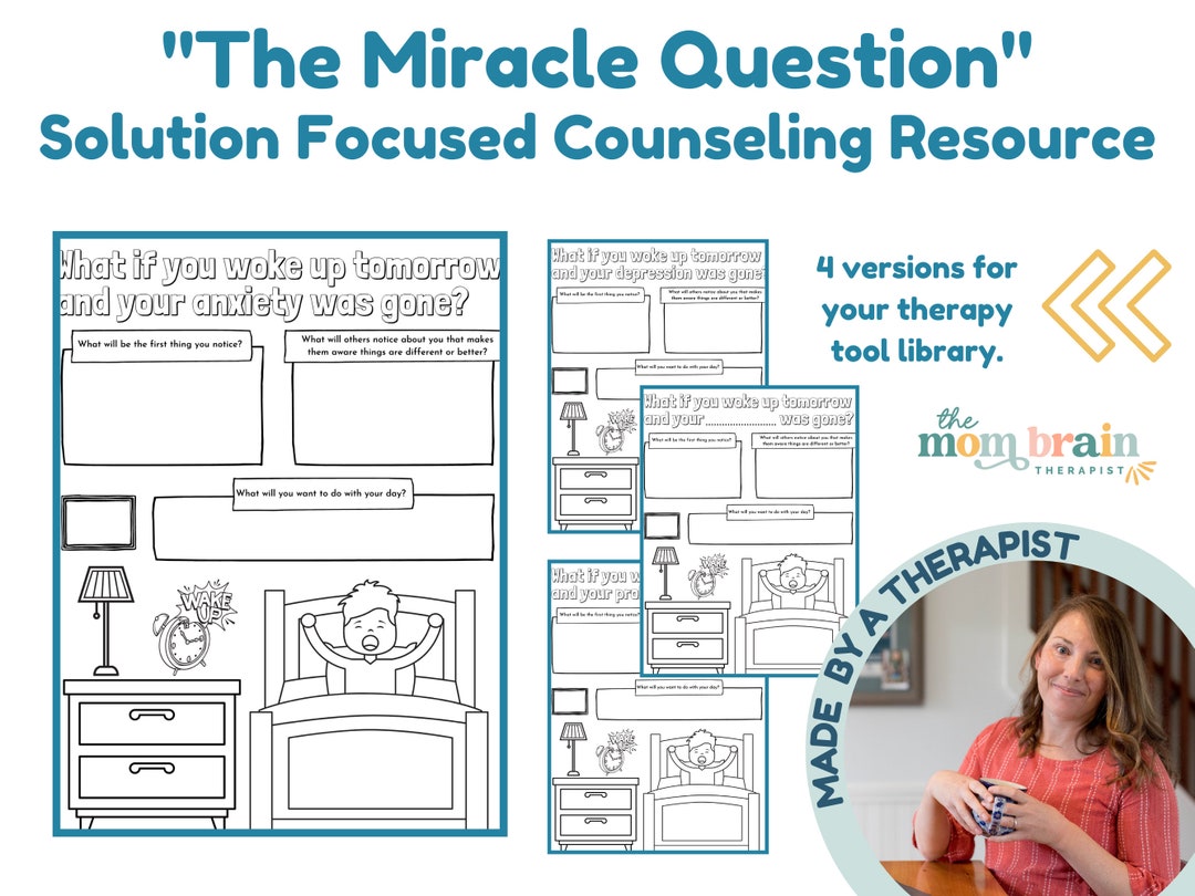 Miracle Question Solution Focused Counseling Therapy Coloring - Etsy