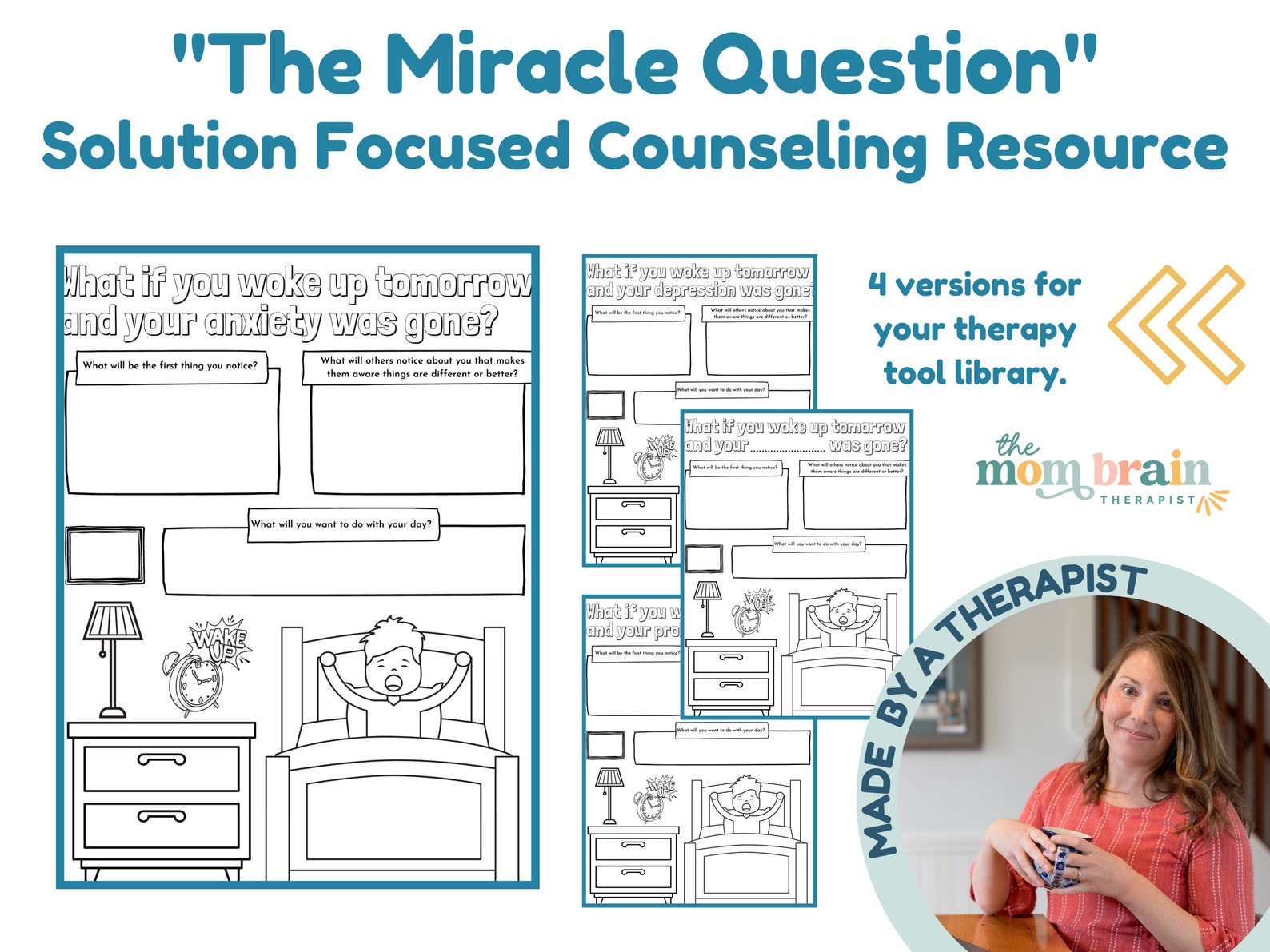 Miracle Question Solution Focused Counseling Therapy Coloring Worksheet ...