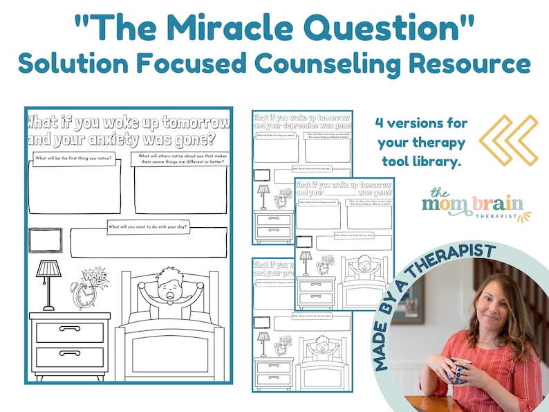 Miracle Question Solution Focused Counseling Therapy Coloring Worksheet ...