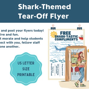 School Counselor Door Sign Shark Theme, Mental Health Tear off Flyers ...