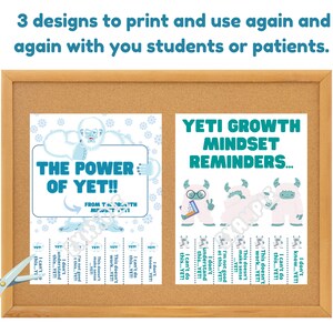 Growth Mindset Printable Design Power of yet School Guidance Tear off ...