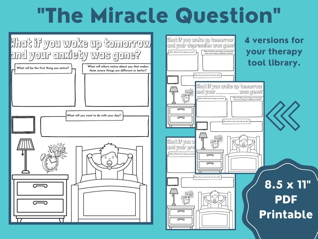 Miracle Question Solution Focused Counseling Therapy Coloring - Etsy