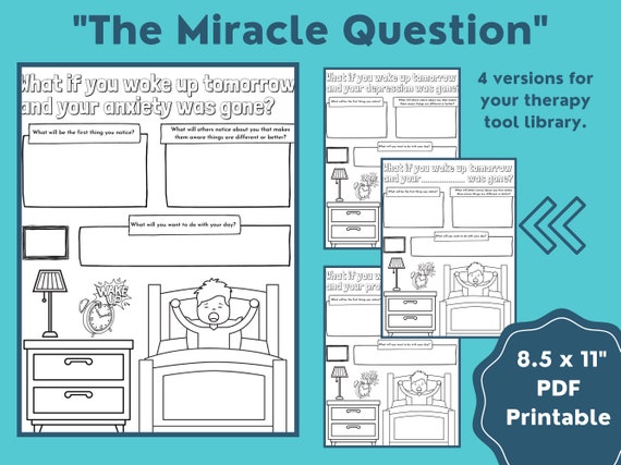 Miracle Question Solution Focused Counseling Therapy Coloring - Etsy