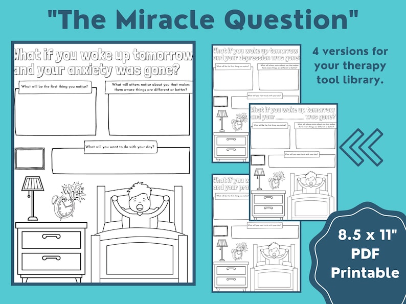 Miracle Question Solution Focused Counseling Therapy Coloring - Etsy UK