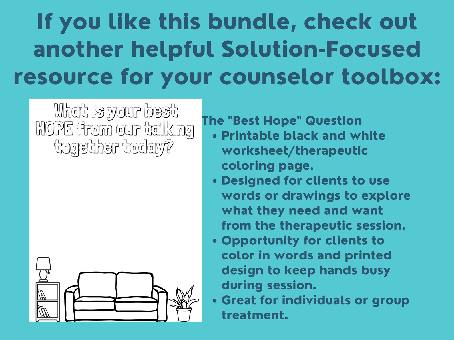 Miracle Question Solution Focused Counseling Therapy Coloring - Etsy