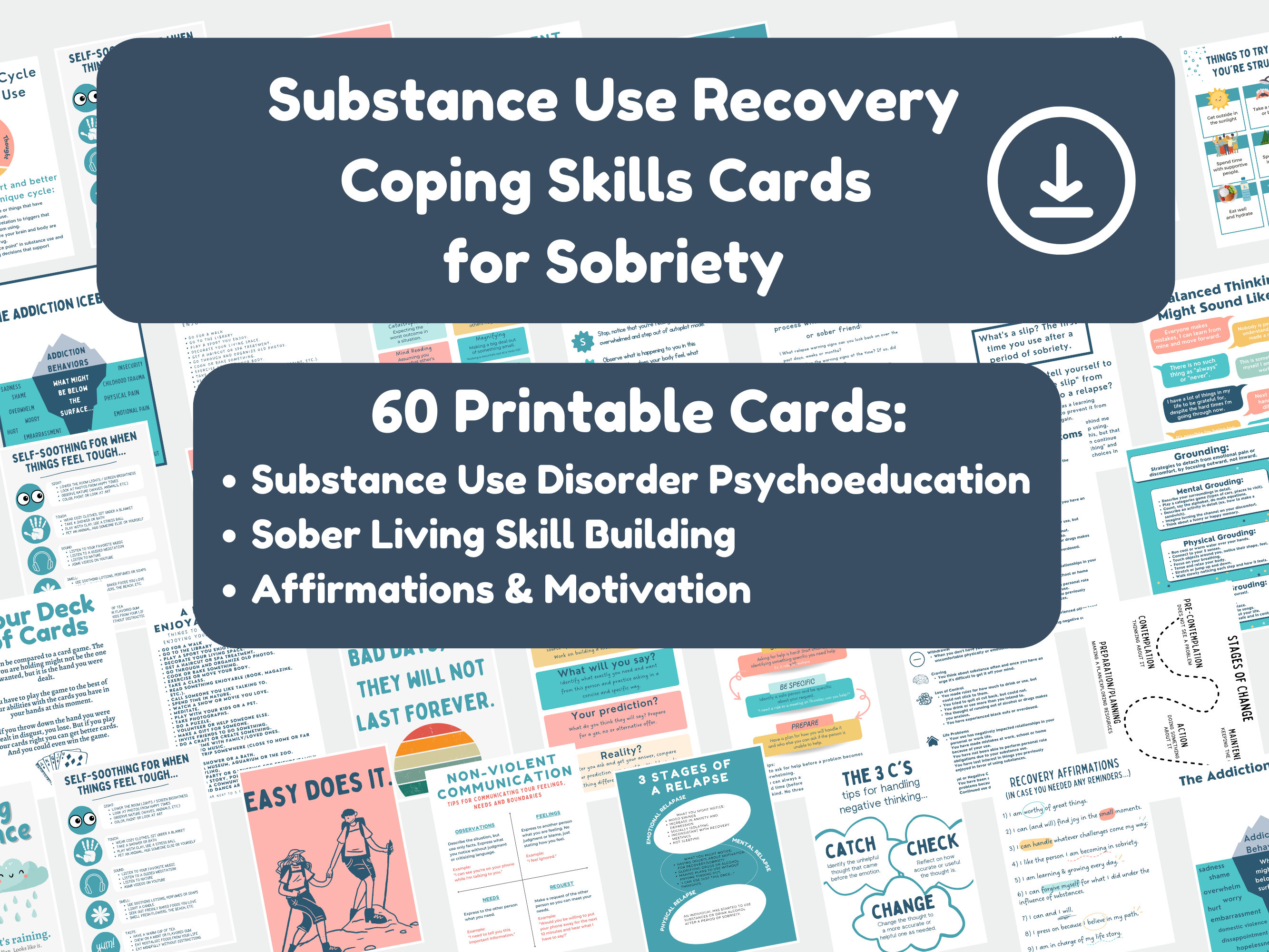 Substance Use Addiction Recovery Coping Skills Cards Relapse - Etsy