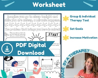 The Miracle Question Solution Focused Therapy Worksheet Addiction ...
