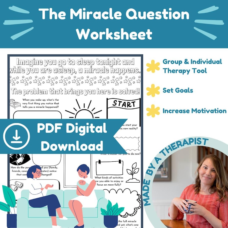 The Miracle Question Solution Focused Therapy Worksheet Addiction ...