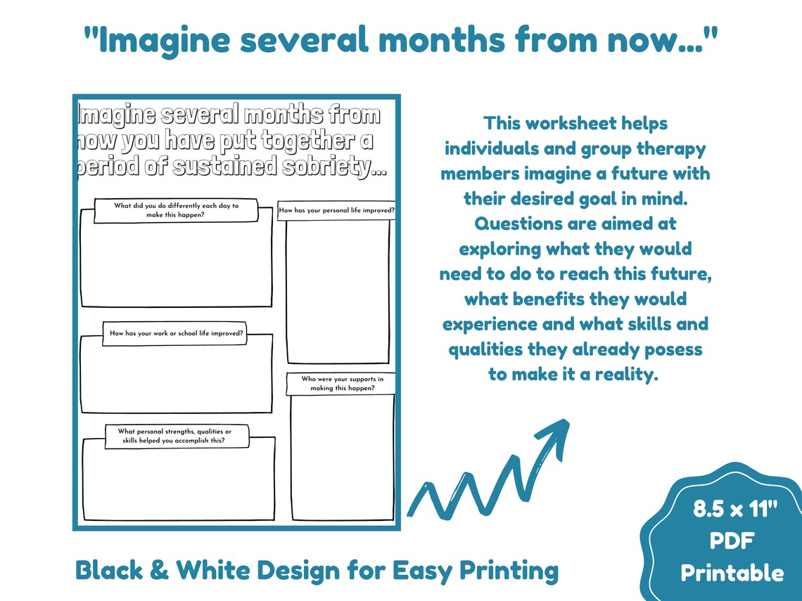 Addiction Counseling Worksheet Bundle, Solution-focused, Miracle ...