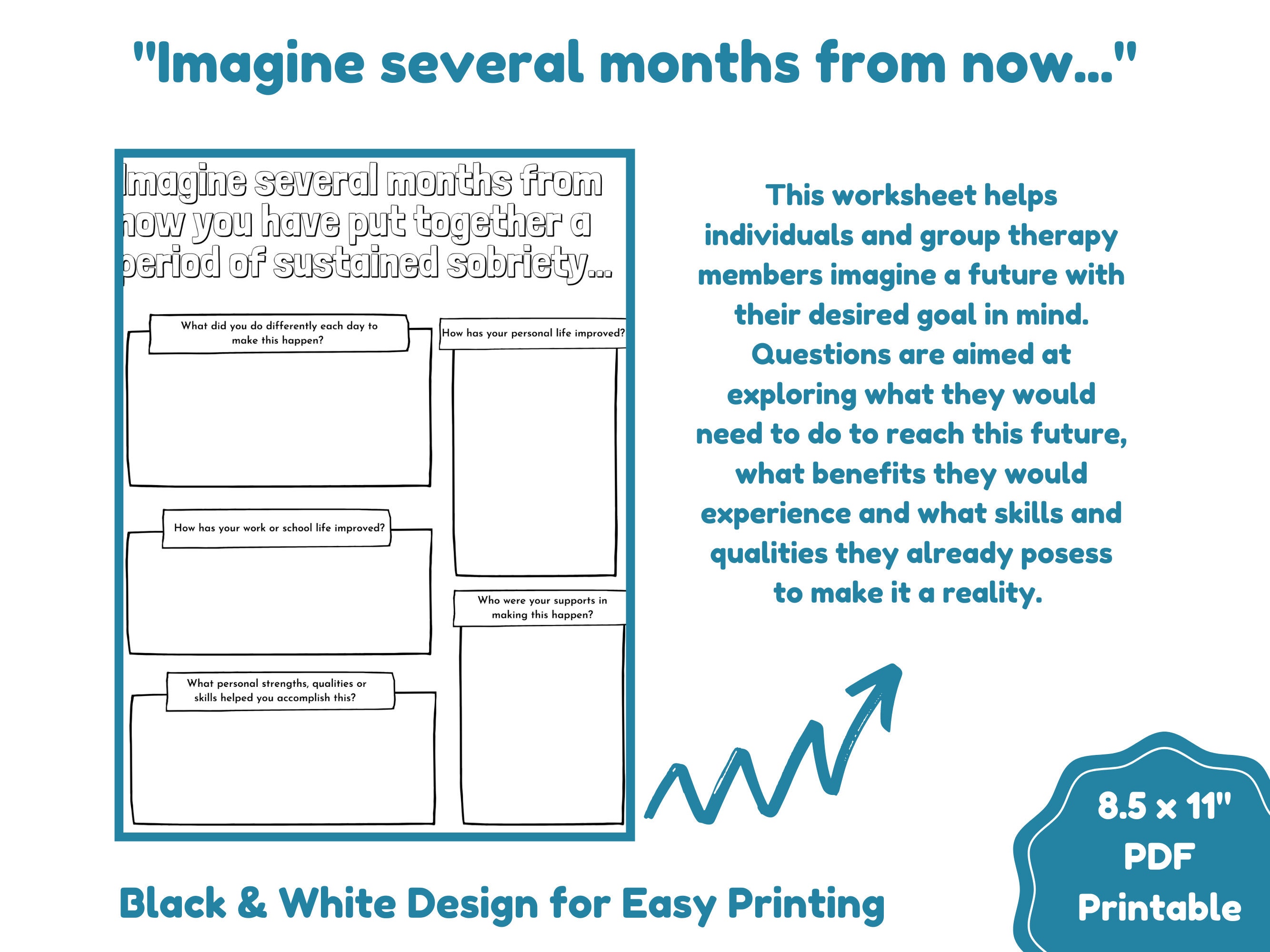 Addiction Counseling Worksheet Bundle, Solution-focused, Miracle ...