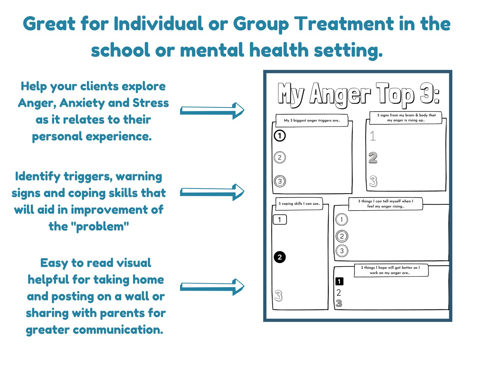 Coping Skills Worksheet Bundle: Anxiety, Anger, Stress Relief (digital ...