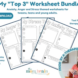 Coping Skills Worksheet Bundle: Anxiety, Anger, Stress Relief (digital ...