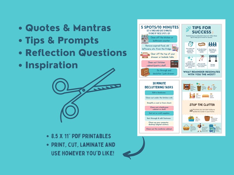 Printable Decluttering Guides, Checklists and Inspiration Cards, Home ...