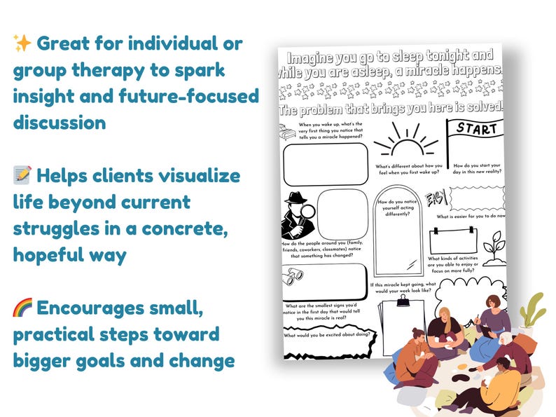 The Miracle Question Solution Focused Therapy Worksheet Addiction ...