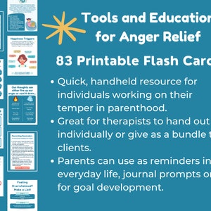 Anger Management Worksheet and Coping Skills Card Bundle for Parents or ...