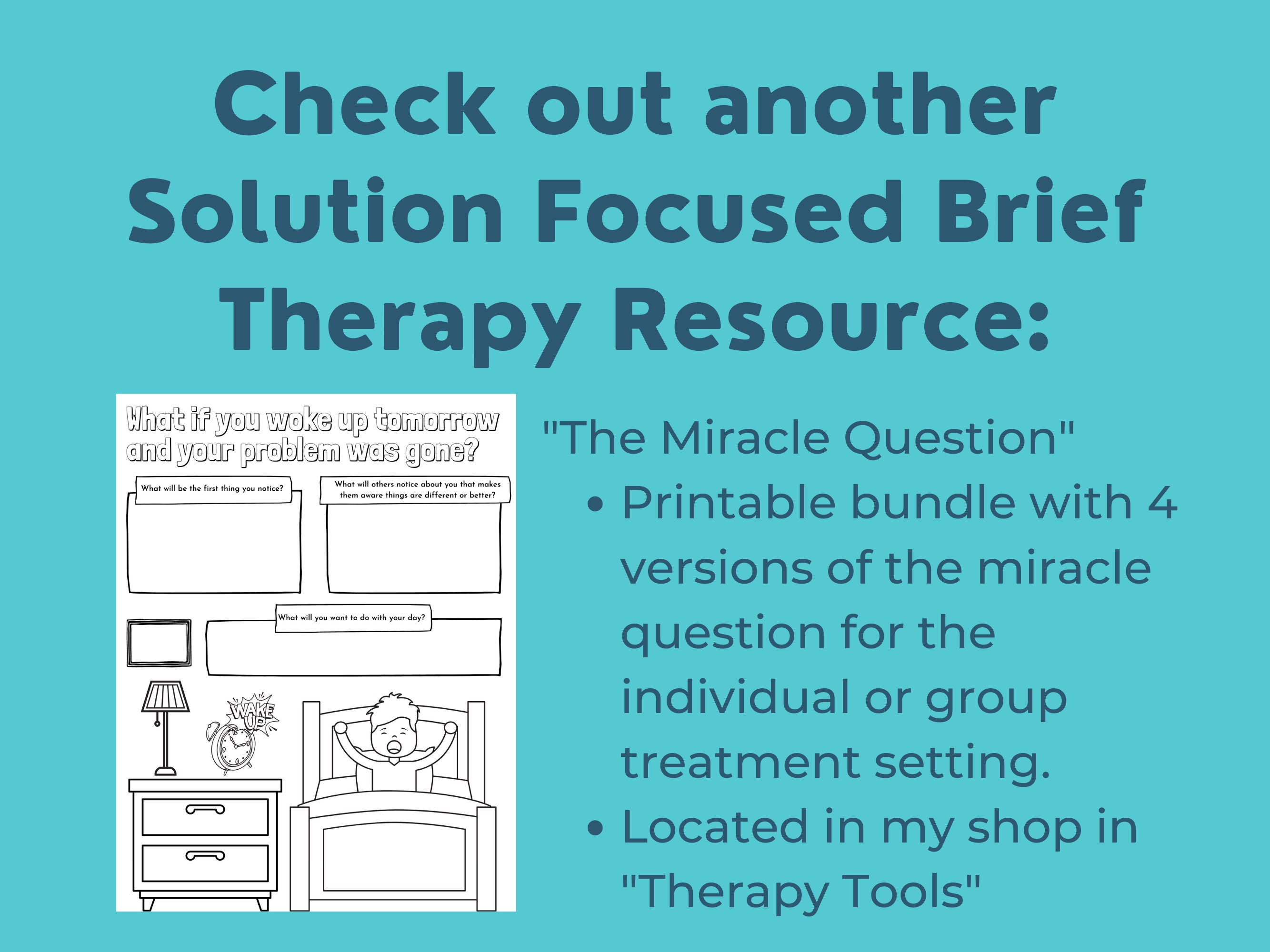 Solution Focused Therapy Worksheet: Best Hopes Question (digital ...