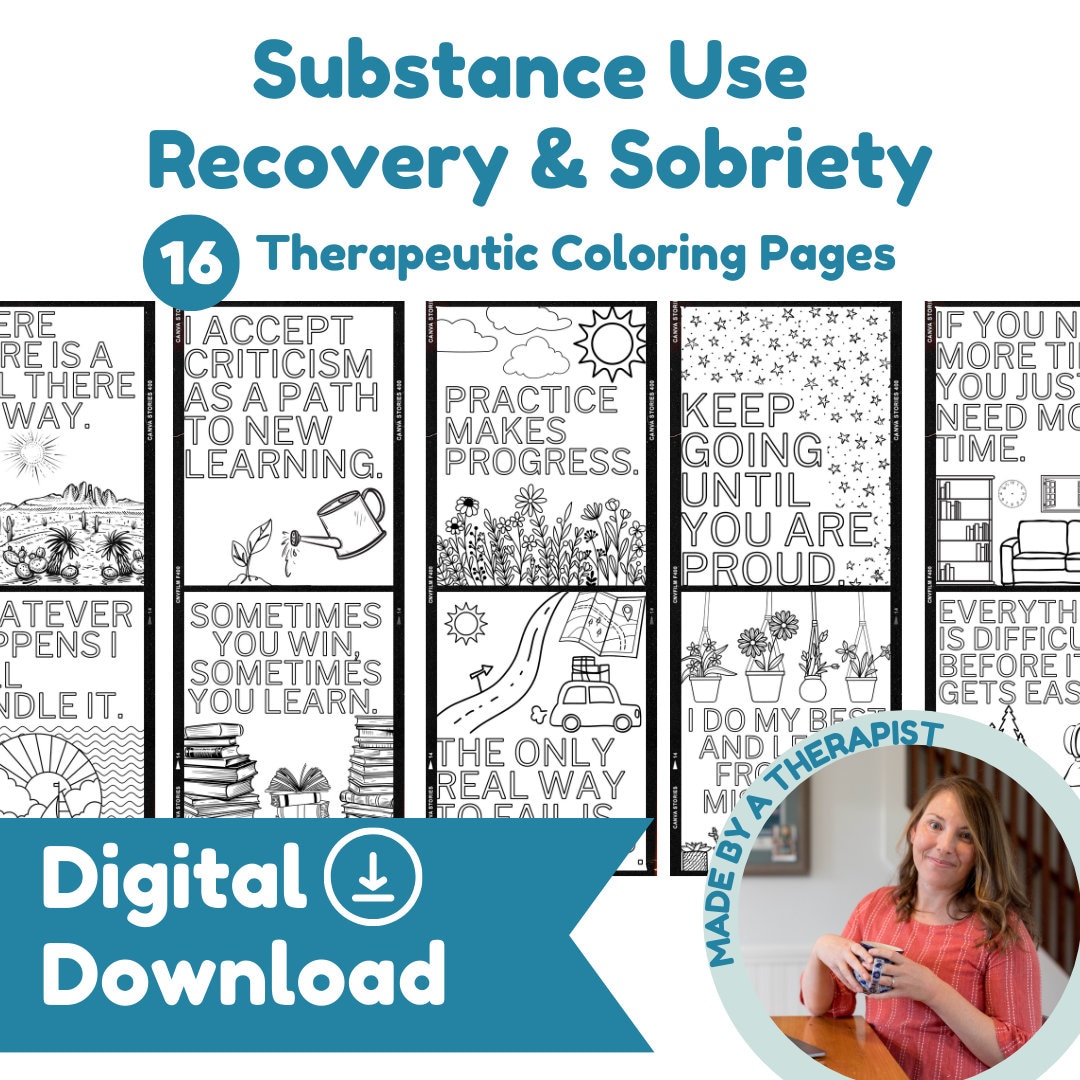 Addiction Recovery Substance Use Therapy Coloring Page Growth Mindset ...