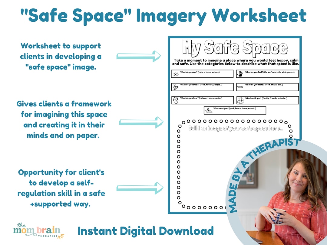 Safe Space Imagery Worksheet Therapy Tool Trauma Mental - Etsy