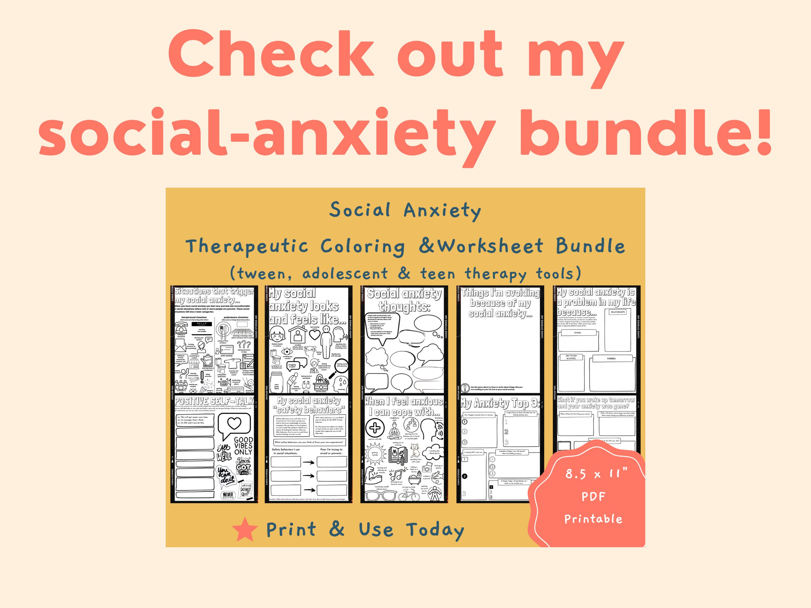 Anxiety Affirmations Coloring Pages - Adolescent Teen and Adult ...