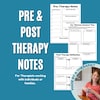 Pre & Post Therapy Notes, Therapist and School Counseling Tools ...
