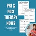 Pre & Post Therapy Notes, Therapist and School Counseling Tools ...