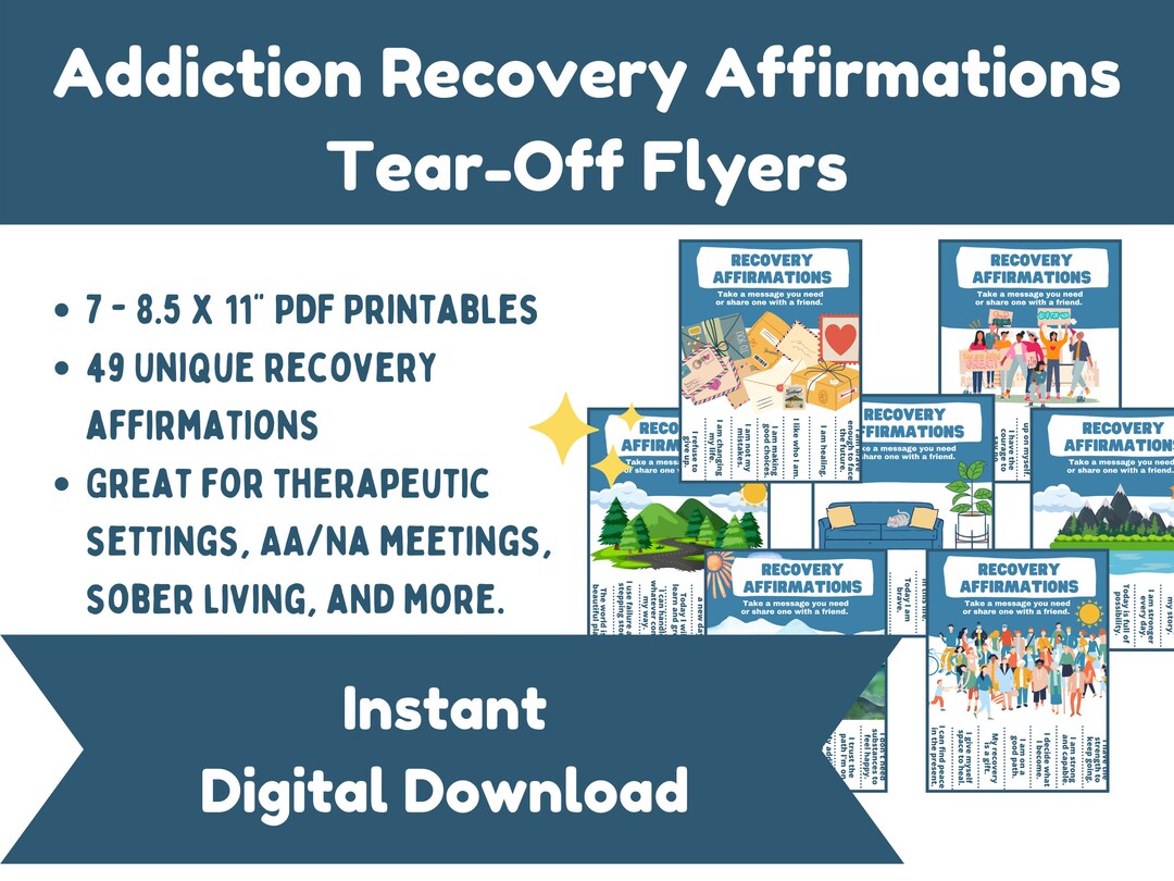 Addiction Recovery Affirmations Tear-off Flyer Therapist Door - Etsy