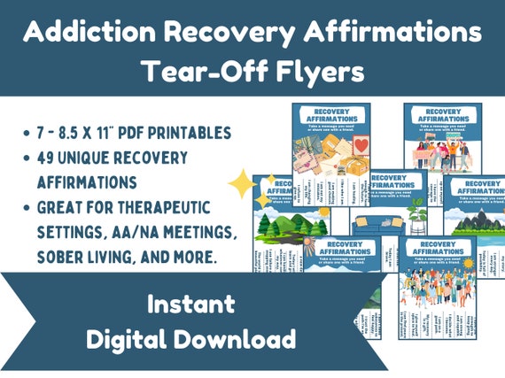 Addiction Recovery Affirmations Tear-off Flyer Therapist Door - Etsy