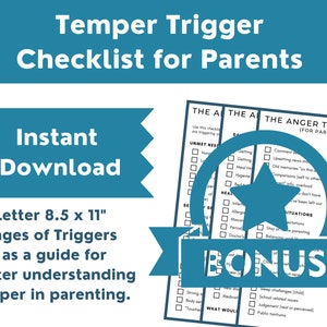Anger Management Worksheet and Coping Skills Card Bundle for Parents or ...