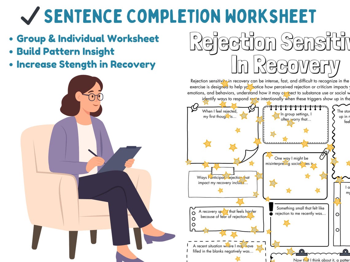 Rejection Sensitivity in Addiction Recovery: Printable Worksheet ...