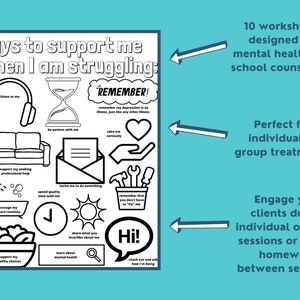 Depression Therapy Worksheets- Tween Adolescent Teen Mental Health ...