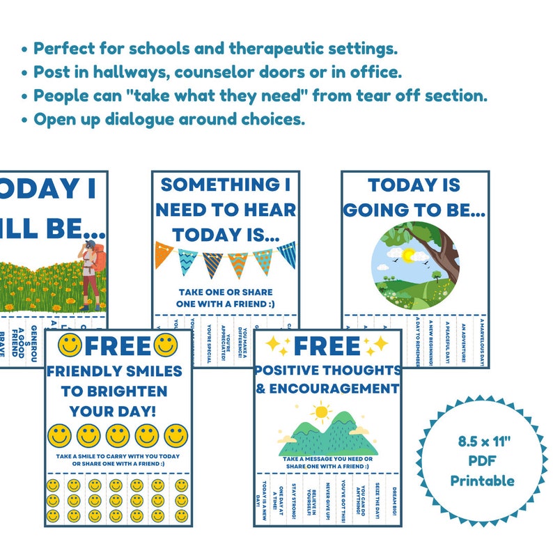 School Counselor Door Sign, Mental Health Tear off Flyer Therapy Office ...