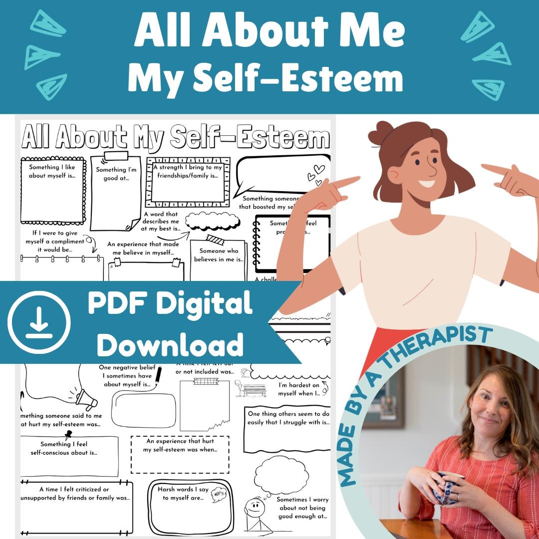 All About My Self-esteem Worksheet Tweens and Teens Guidance Adjustment ...
