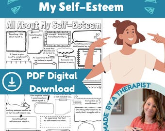 All About My Self-esteem Worksheet Tweens and Teens Guidance Adjustment ...