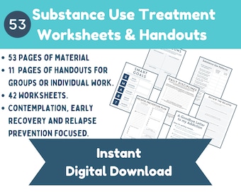 Sobriety Addiction Treatment Worksheets and Handouts- Early Recovery ...