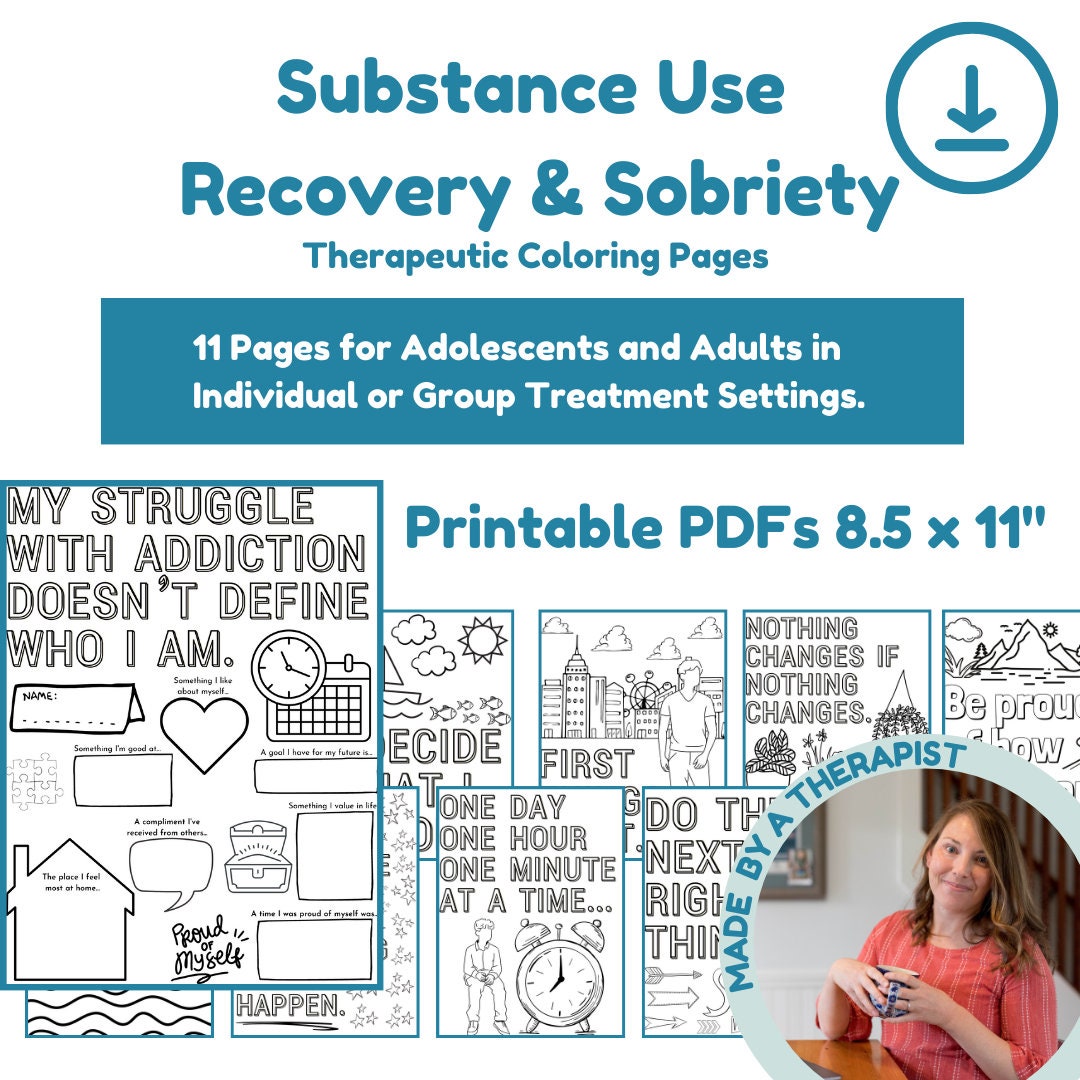 Addiction Recovery Coloring Pages: Relapse Prevention (digital Download ...